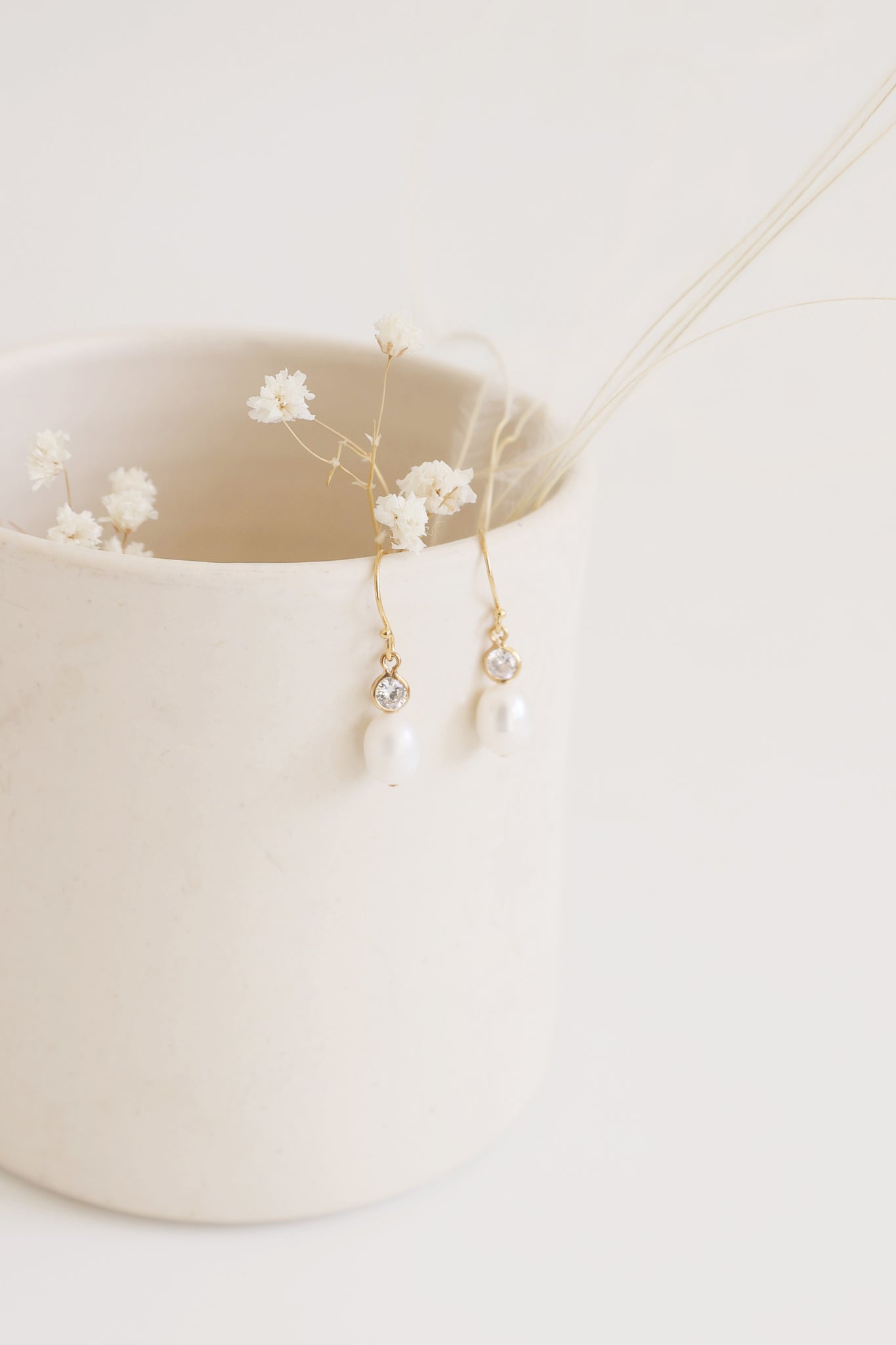 Dainty Pearl Earrings – Serefina