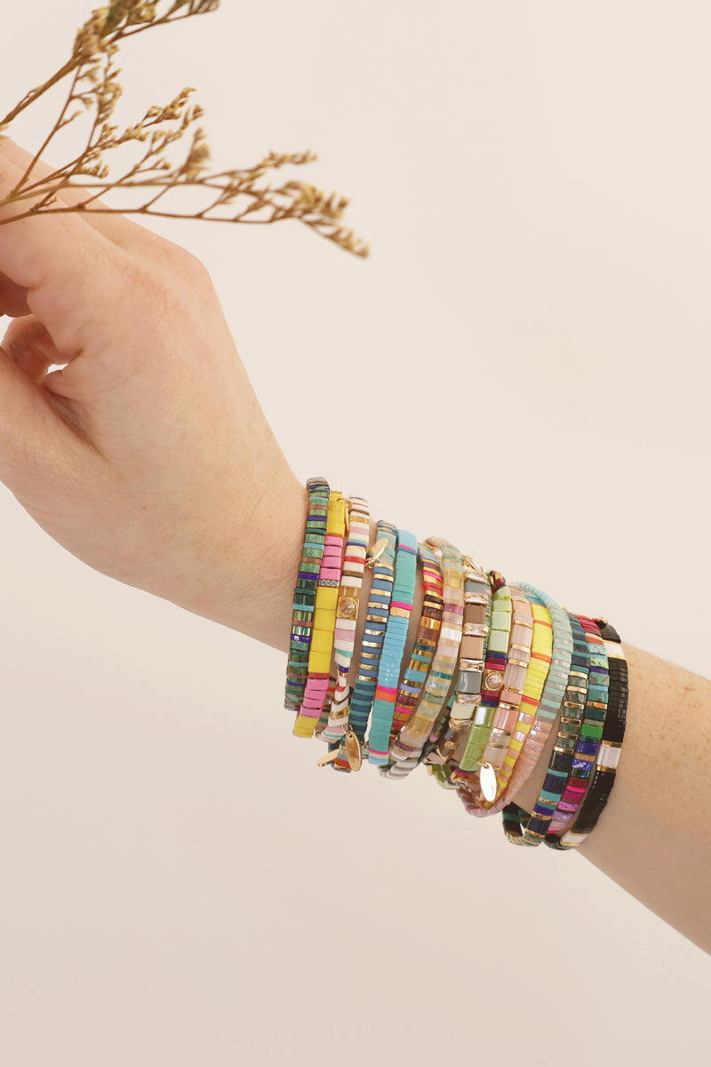 Beaded Chicklet Bracelet Turquoise – Serefina